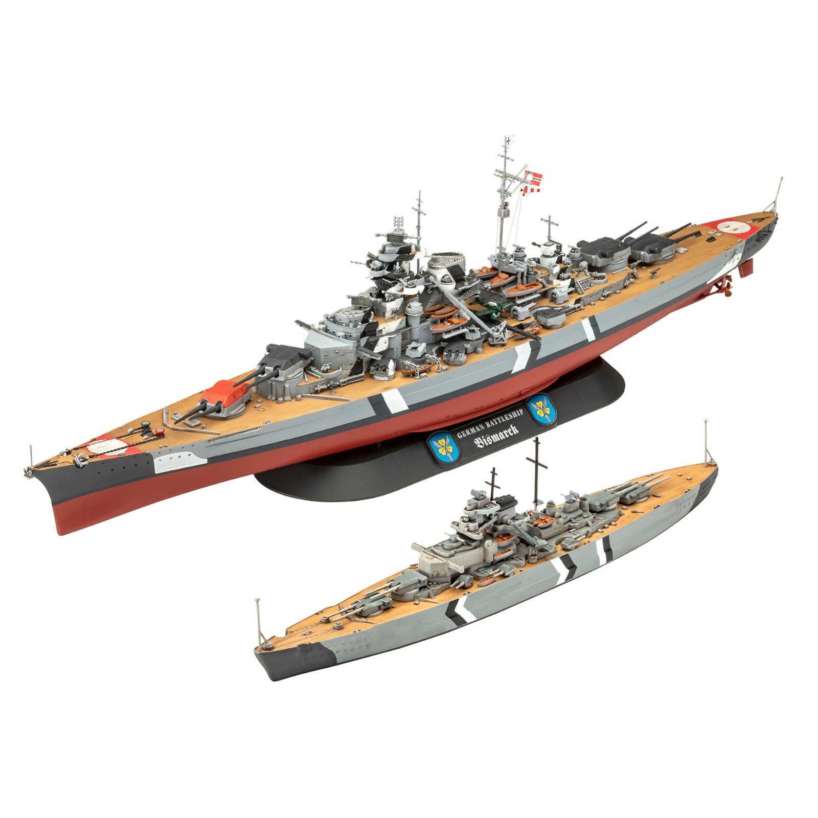 Revell Gift Set The Legendary Bismarck (1:700 & 1:1200) Warship Model ...
